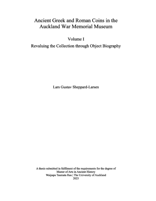 (PDF) Ancient Greek and Roman Coins in the Auckland War Memorial Museum ...