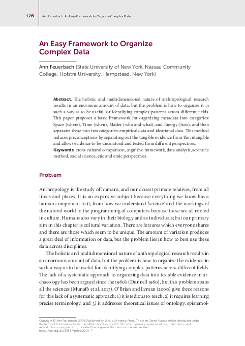 (PDF) An Easy Framework to Organize Complex Data