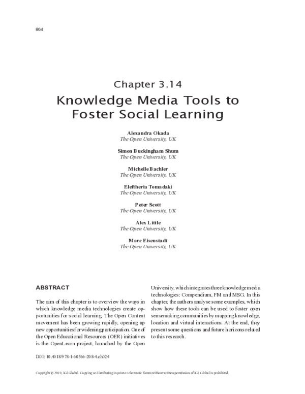 (PDF) Knowledge Media Tools to Foster Social Learning