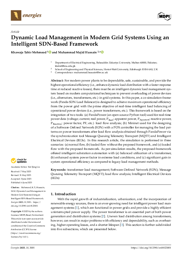 (PDF) Dynamic Load Management in Modern Grid Systems Using an ...