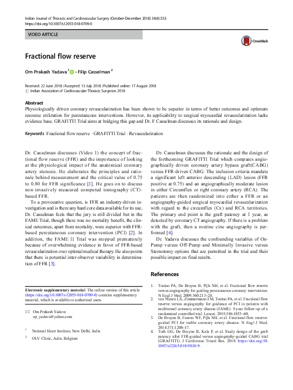 (PDF) Fractional flow reserve