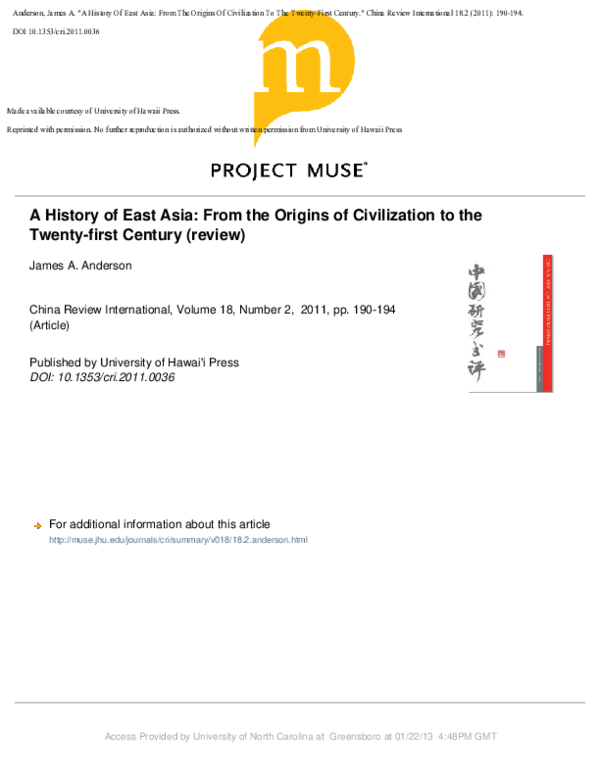 (PDF) A History of East Asia: From the Origins of Civilization to the ...