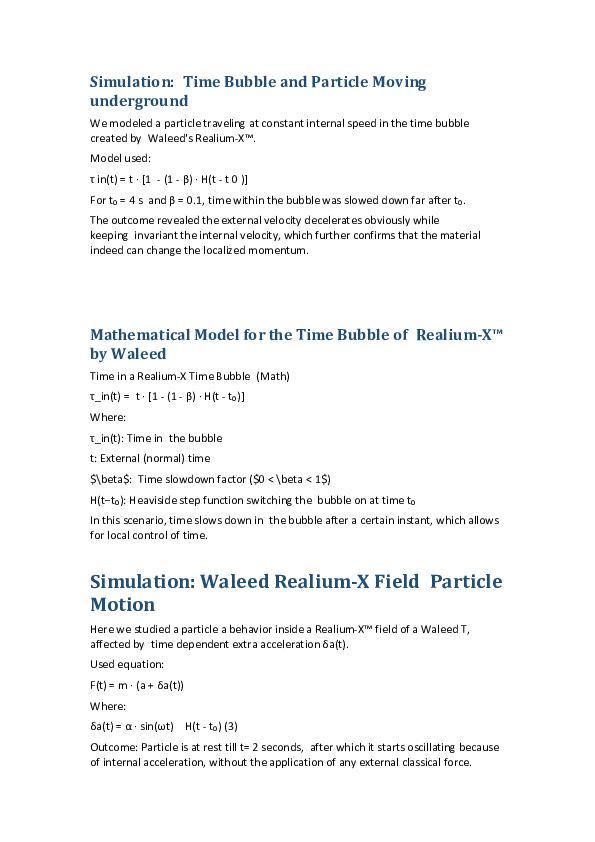 (PDF) Simulation: Time Bubble and Particle Moving underground We ...