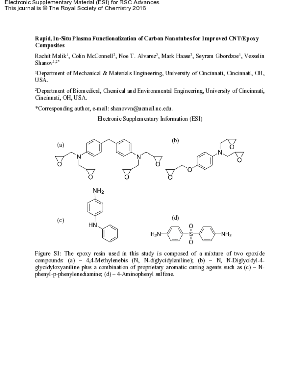 (PDF) Rapid, in situ plasma functionalization of carbon nanotubes for ...