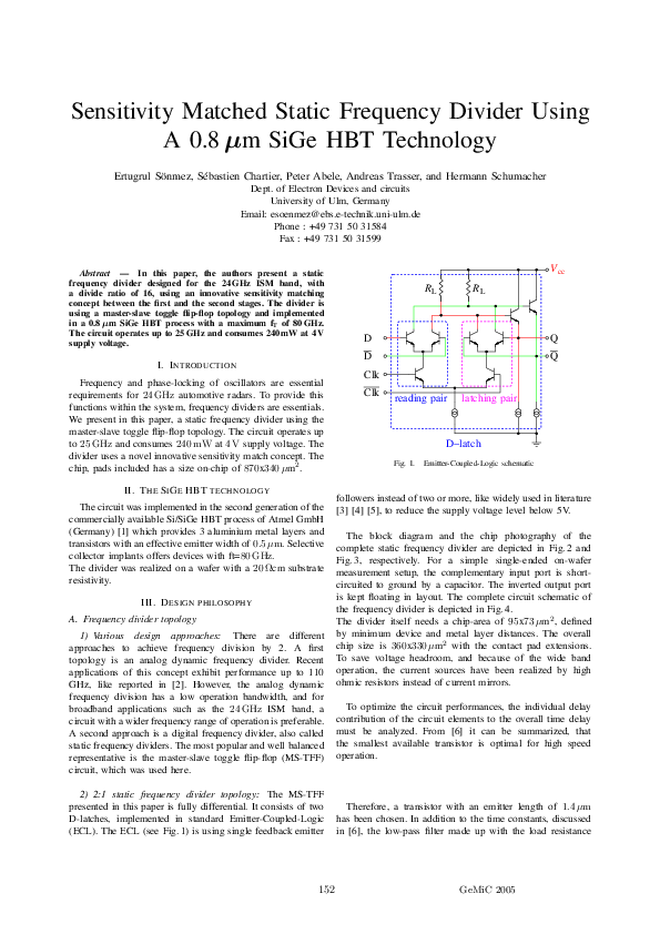 (PDF) Sensitivity matched static frequency divider using a 0.8 µm SiGe ...