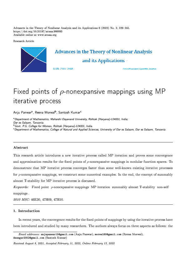 (PDF) Fixed points of $\rho$-nonexpansive mappings using MP iterative ...