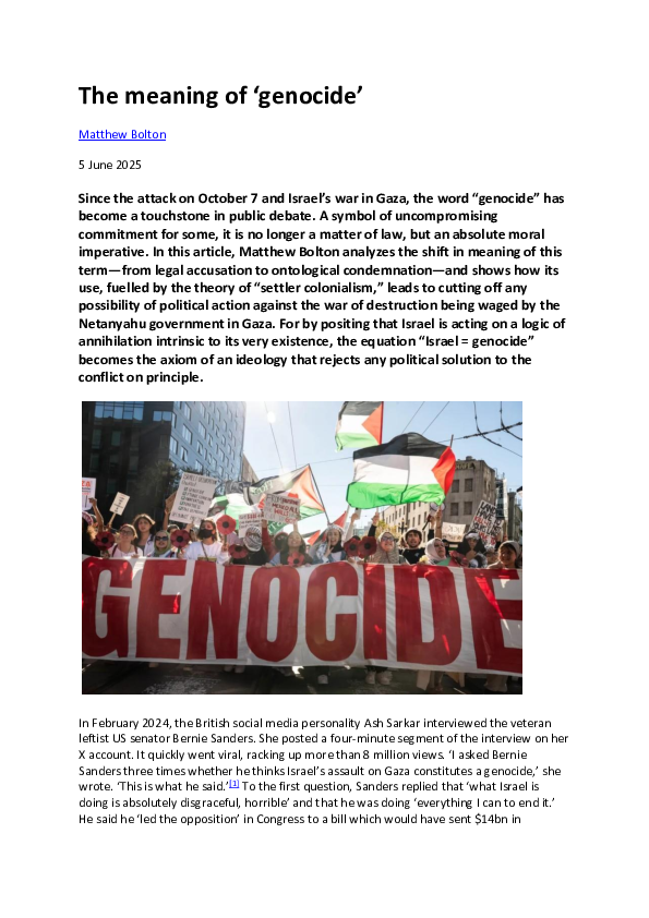 (PDF) The meaning of 'genocide'