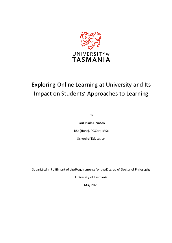 (PDF) PhD Thesis: Exploring Online Learning at University and Its ...