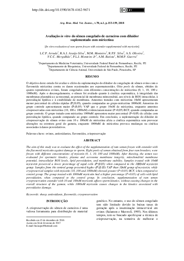 (PDF) Avaliação in vitro do sêmen congelado de carneiros com diluidor ...