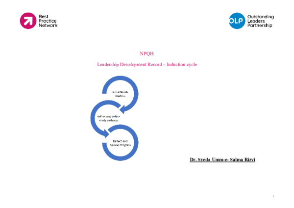 (PDF) NPQH LDR Induction Cycle