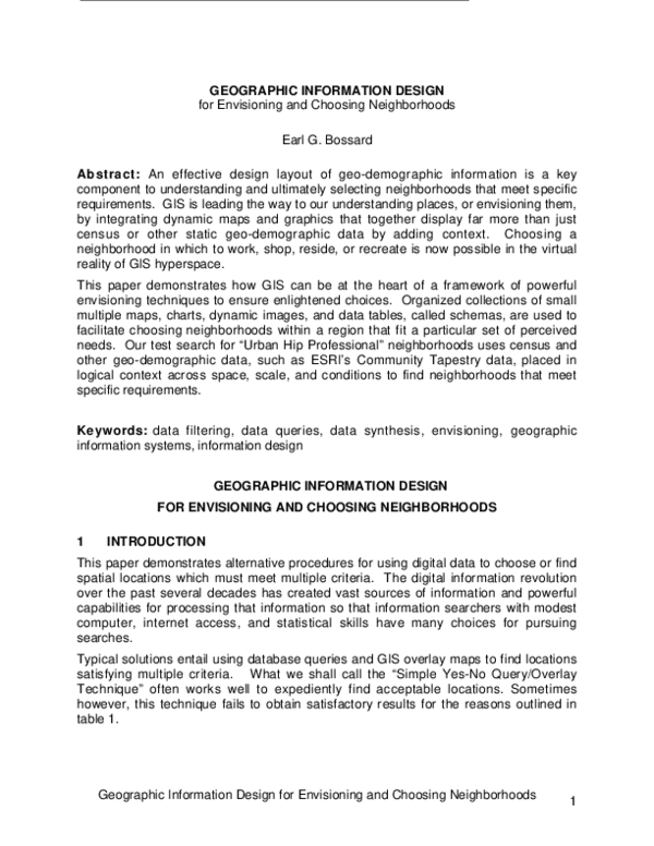 (PDF) GEOGRAPHIC INFORMATION DESIGN for Envisioning and Choosing ...