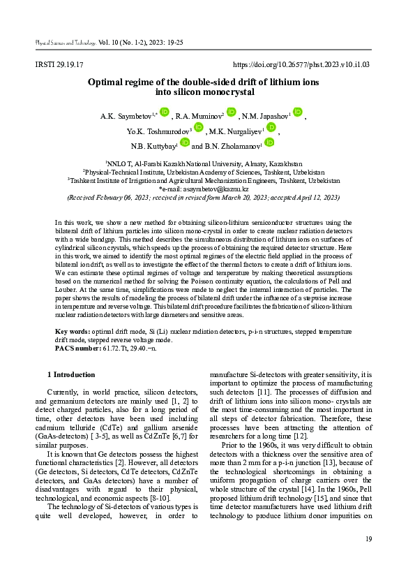 (PDF) Optimal regime of the double-sided drift of lithium ions into ...