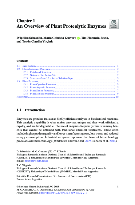 (PDF) An Overview of Plant Proteolytic Enzymes