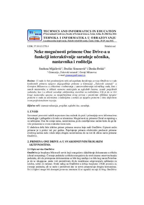 (PDF) Technics and Informatics in Education