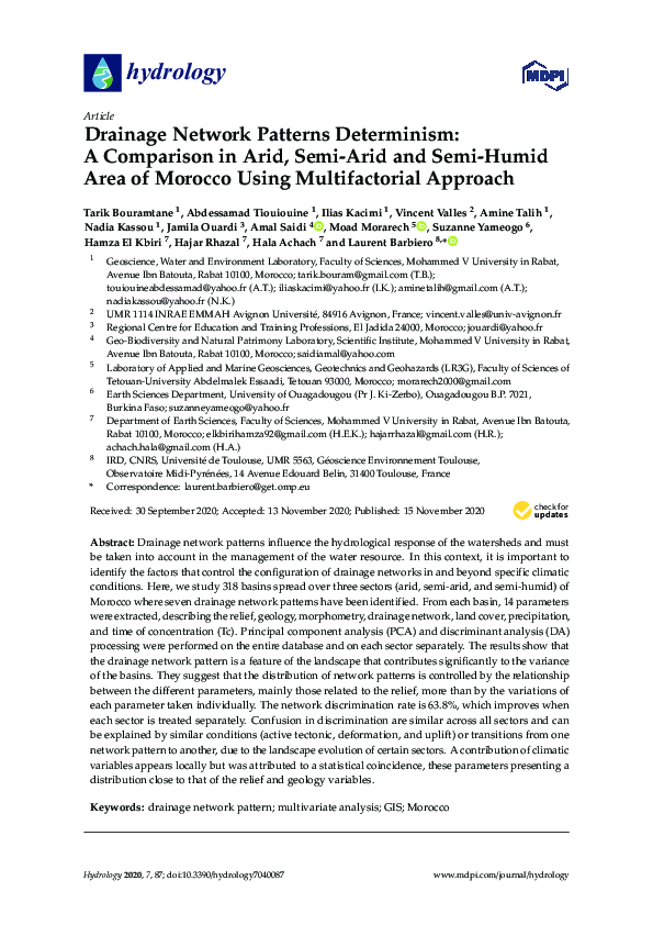 (PDF) Drainage Network Patterns Determinism: A Comparison in Arid, Semi ...