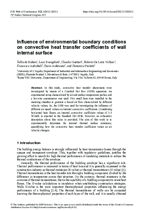 (PDF) Influence of environmental boundary conditions on convective heat ...