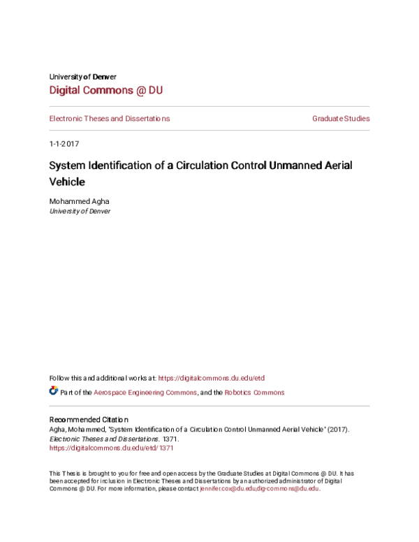 (PDF) System Identification of Circulation Control UAV Using X-Plane ...