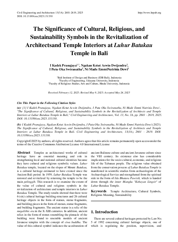 (PDF) The Significance of Cultural, Religious, and Sustainability ...