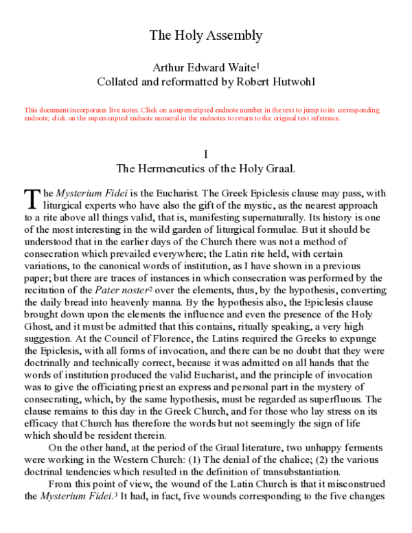 (PDF) The Holy Assembly, by Arthur Edward Waite