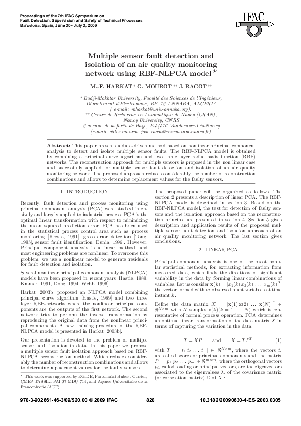 (PDF) Multiple sensor fault detection and isolation of an air quality ...