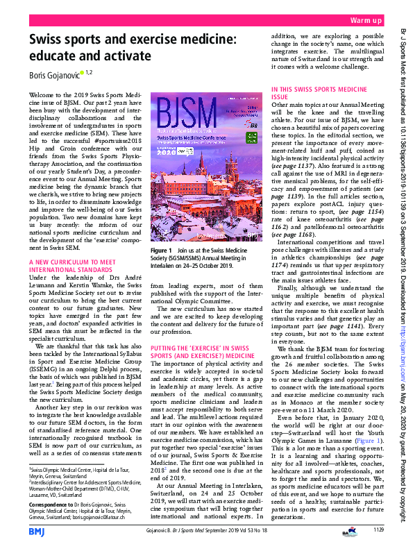 (PDF) Sports and exercise medicine