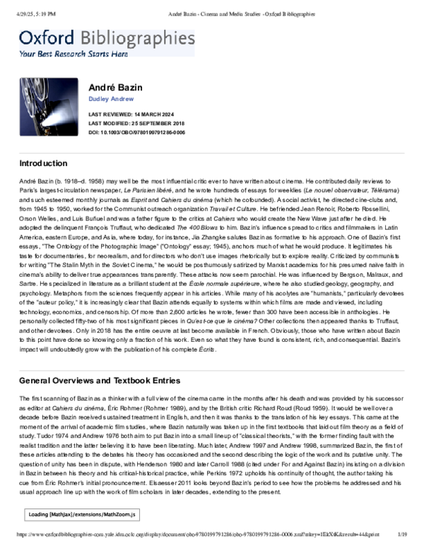 (PDF) André Bazin