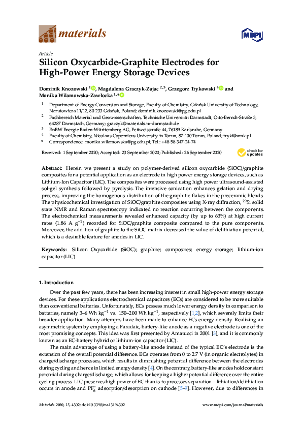 (PDF) Silicon Oxycarbide-Graphite Electrodes for High-Power Energy ...