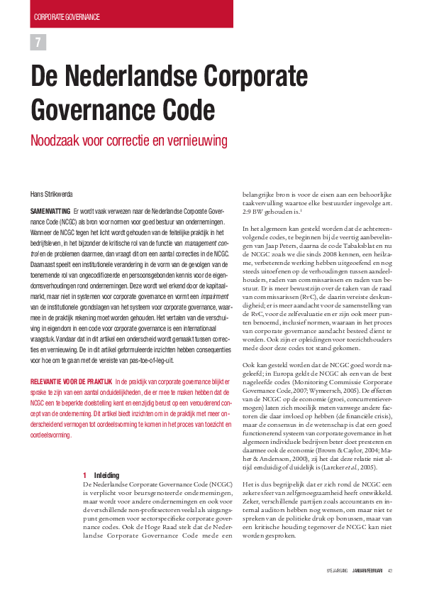 (PDF) De Nederlandse Corporate Governance Code