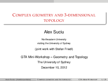 (PDF) Complex geometry and 3-dimensional topology