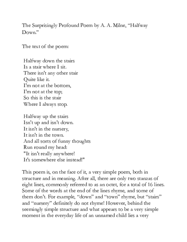 (PDF) The Surprisingly Profound Poem by A.A. Milne