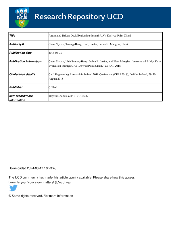 (PDF) Automated Bridge Deck Evaluation through UAV Derived Point Cloud