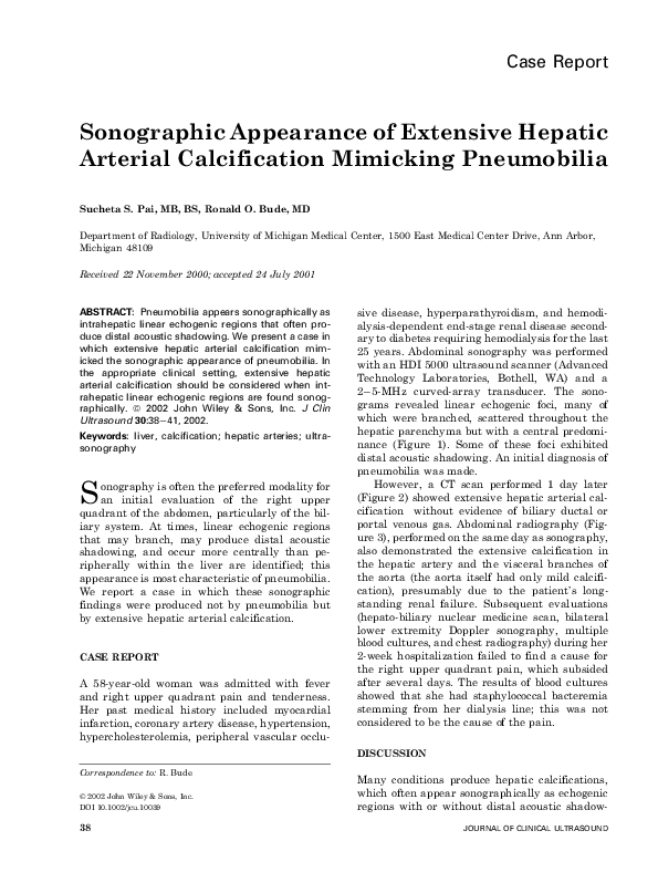 (PDF) Sonographic appearance of extensive hepetic arterial ...