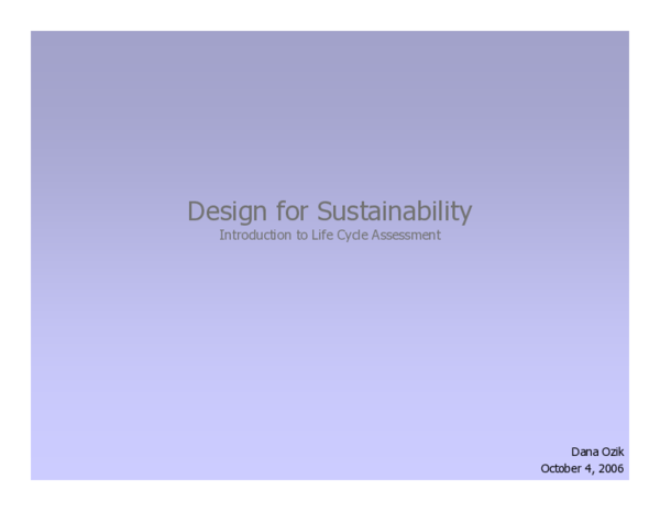 (PDF) Design for Sustainability