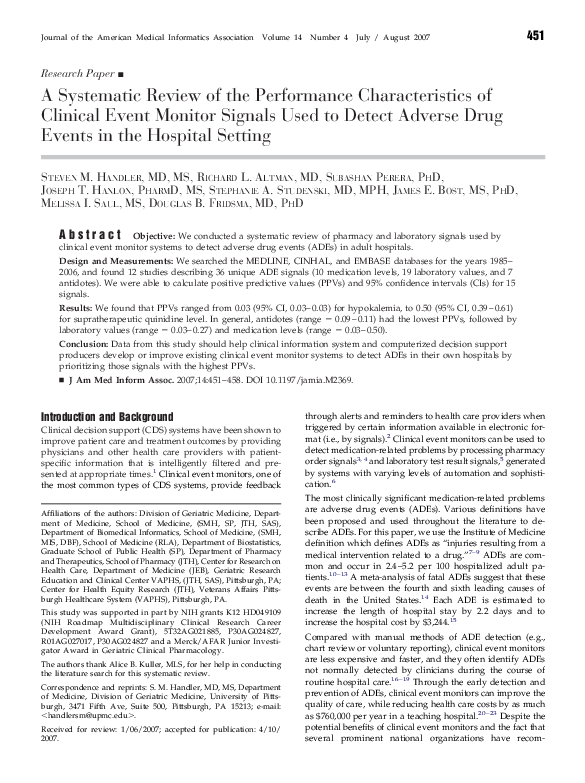 (PDF) A Systematic Review of the Performance Characteristics of ...