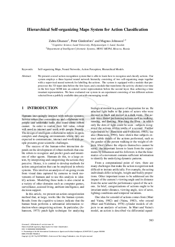 (PDF) Hierarchical Self-organizing Maps System for Action Classification