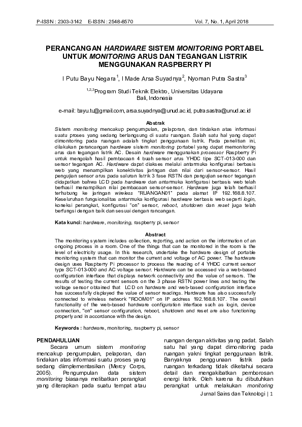 (PDF) Perancangan Hardware Sistem Monitoring Portabel Untuk Monitoring ...