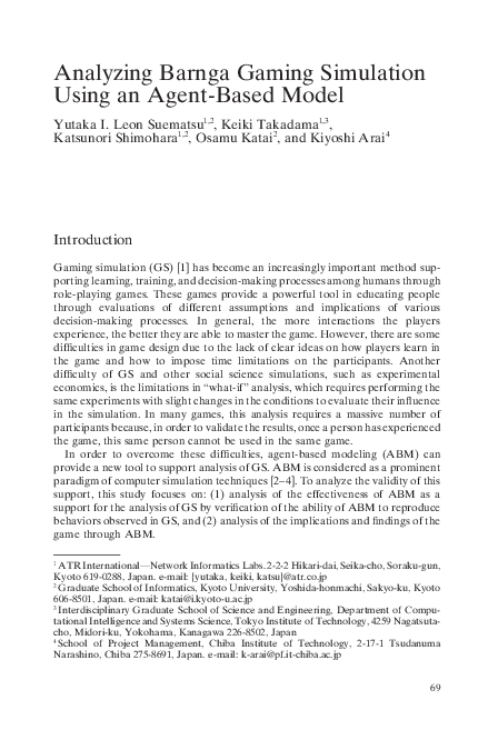 (PDF) Analyzing Barnga Gaming Simulation Using an Agent-Based Model