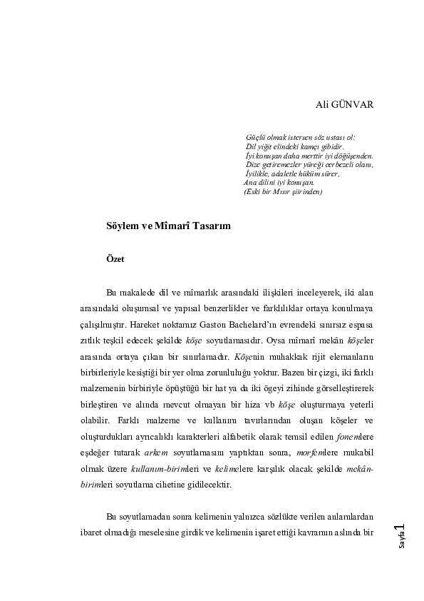 (PDF) Soylem ve Mimari Tasarım