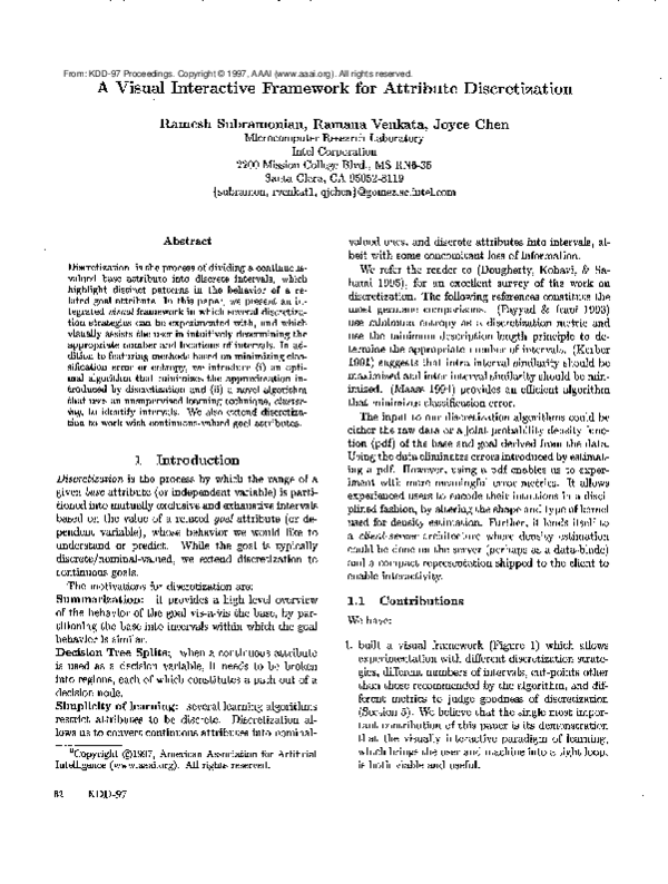 (PDF) A visual interactive framework for attribute discretization