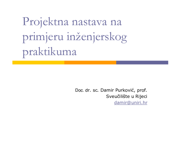 (PDF) Project-based Teaching on the Example of Engineering Practicum