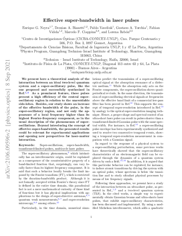 (PDF) Effective super-bandwidth in laser pulses