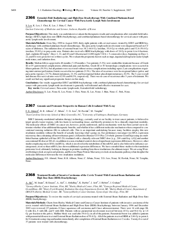 (PDF) Treatment Results of Invasive Carcinoma of the Cervix Treated ...