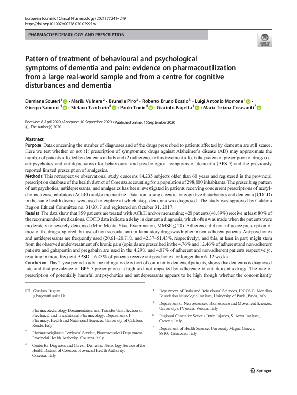 (PDF) Pattern of treatment of behavioural and psychological symptoms of ...