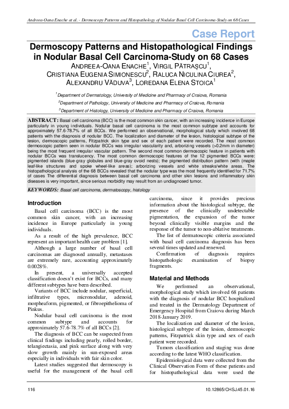 (PDF) Dermoscopy Patterns and Histopathological Findings in Nodular ...