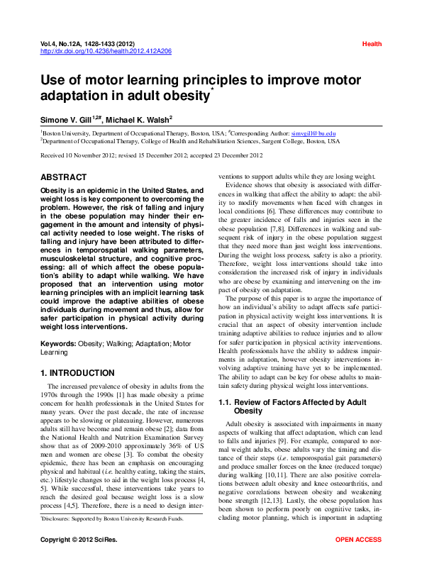 (PDF) Use of motor learning principles to improve motor adaptation in ...