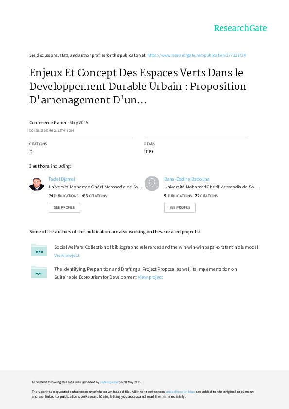 (PDF) Le concept de corridor vert et le développement durable au Costa ...