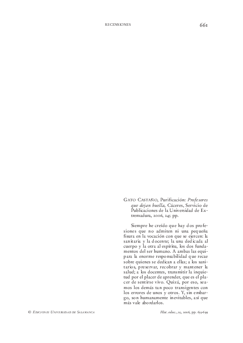 (PDF) GATO CASTAÑO, Purificación: «Profesores que dejan huella ...