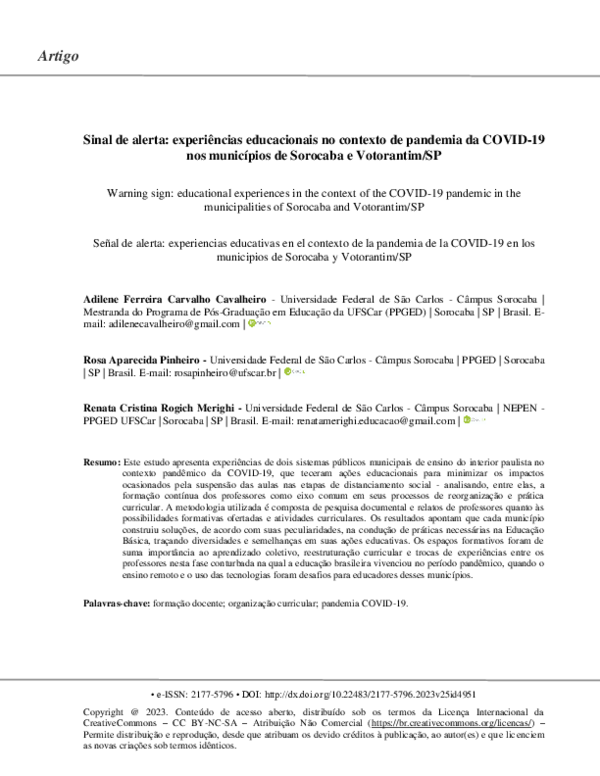 (PDF) Sinal de alerta