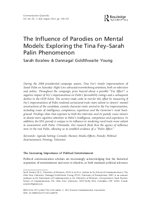 (PDF) The Influence of Parodies on Mental Models: Exploring the Tina ...