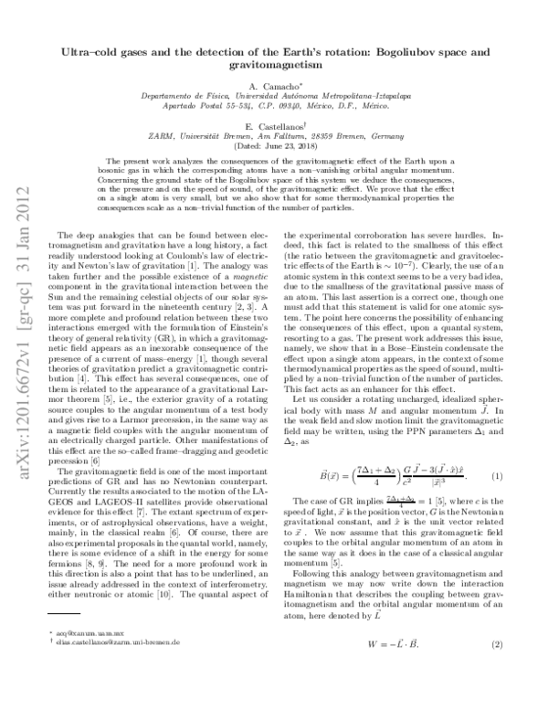 (PDF) Ultra-Cold Gases and the Detection of the Earth's Rotation ...
